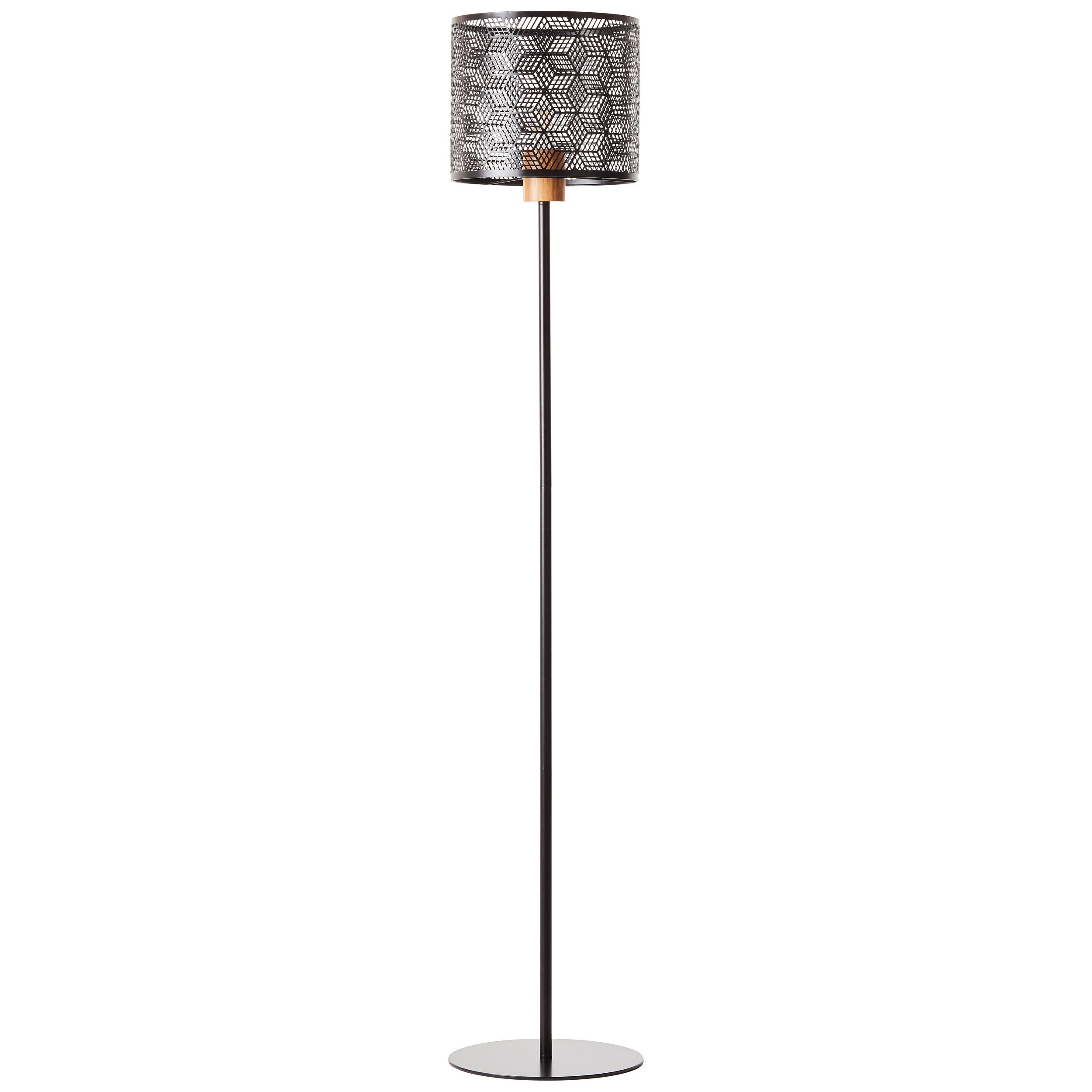 Brilliant Stehlampe Santy, Santy Stehleuchte schwarz/natur Metall/Holz schwarz 1x A60, E27, 52 W