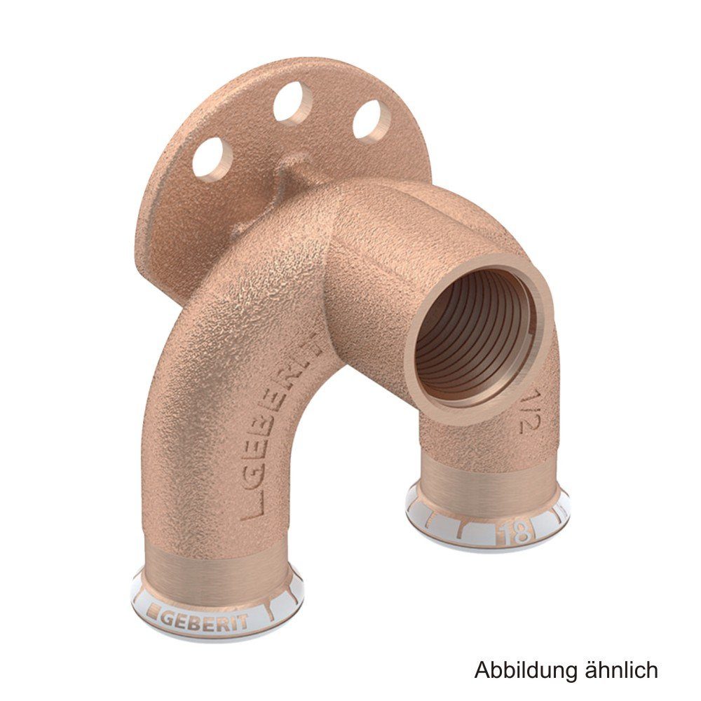 GEBERIT Wasserrohr Geberit Mapress Kupfer Doppelanschlusswinkel 90°, 15mm x 1/2" x 15mm