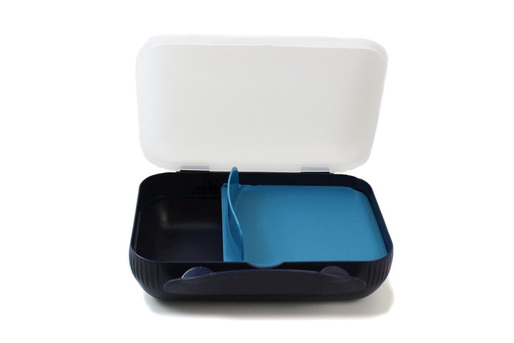 TUPPERWARE Lunchbox Lunch-Box dunkelblau/weiß türkis