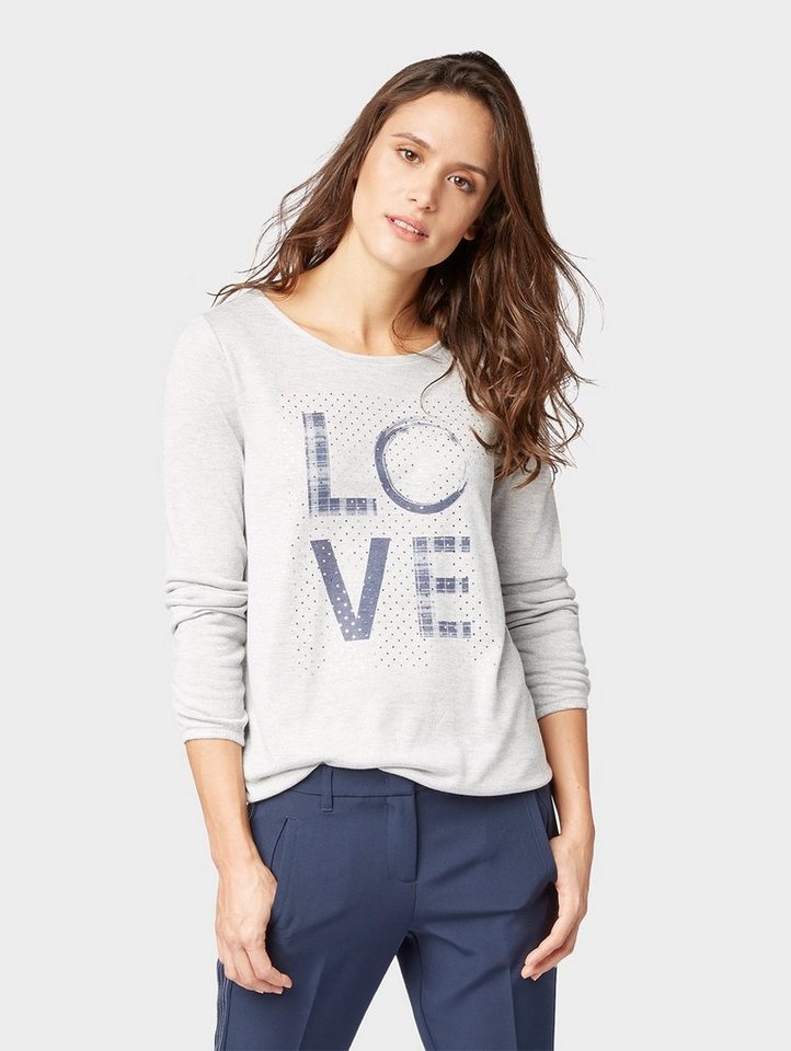 Tom Tailor Langarmshirt Langarmshirt Mit Print Langärmlig Mit Weitem