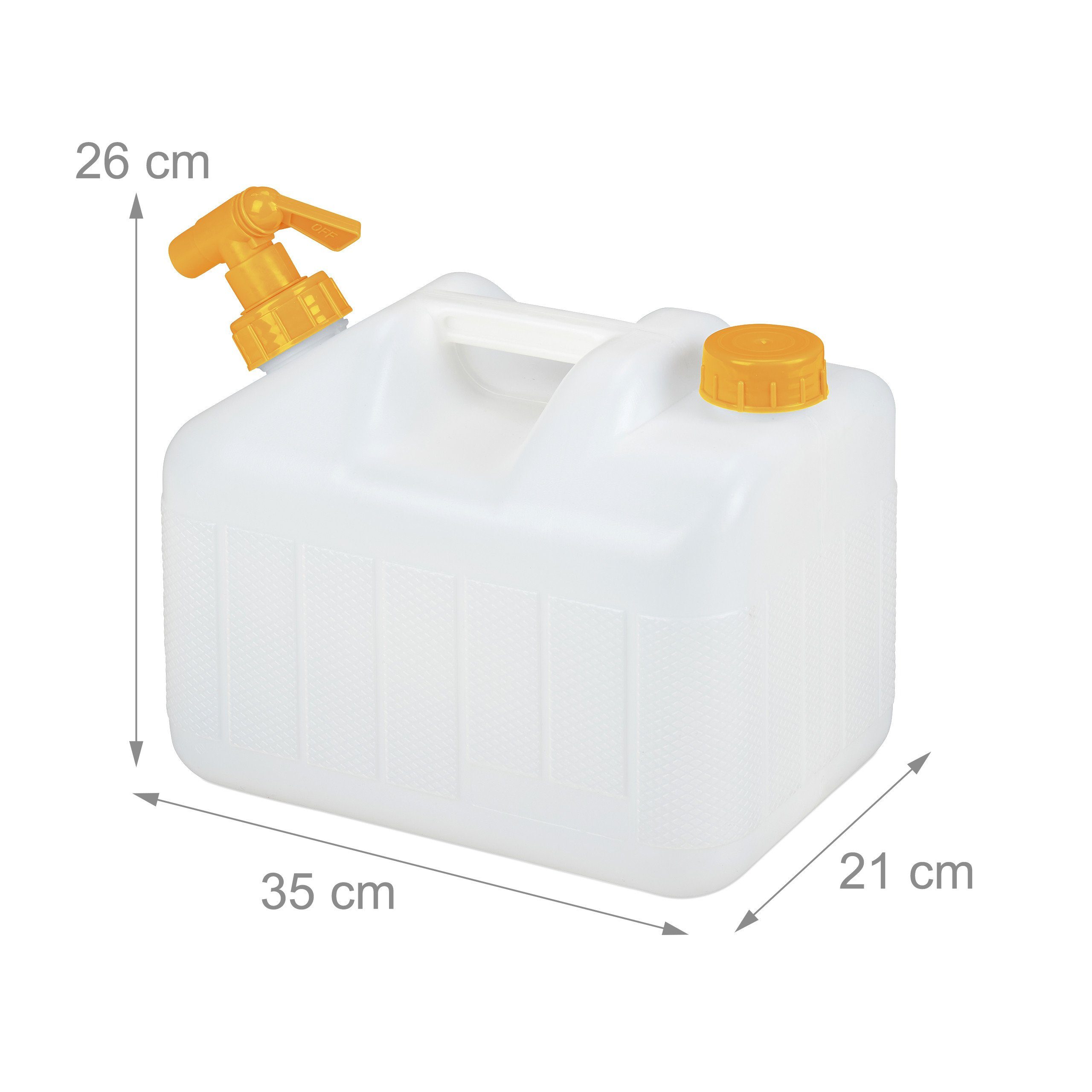 relaxdays Wassertank Wasserkanister mit Hahn, 10 Liter