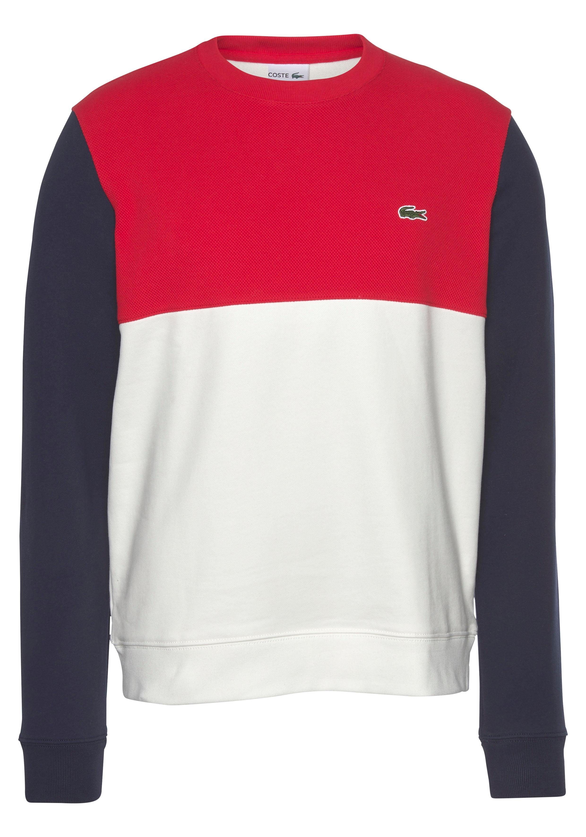 Lacoste Sweatshirt Colourblocking Look Einsatz Leicht Strukturiert
