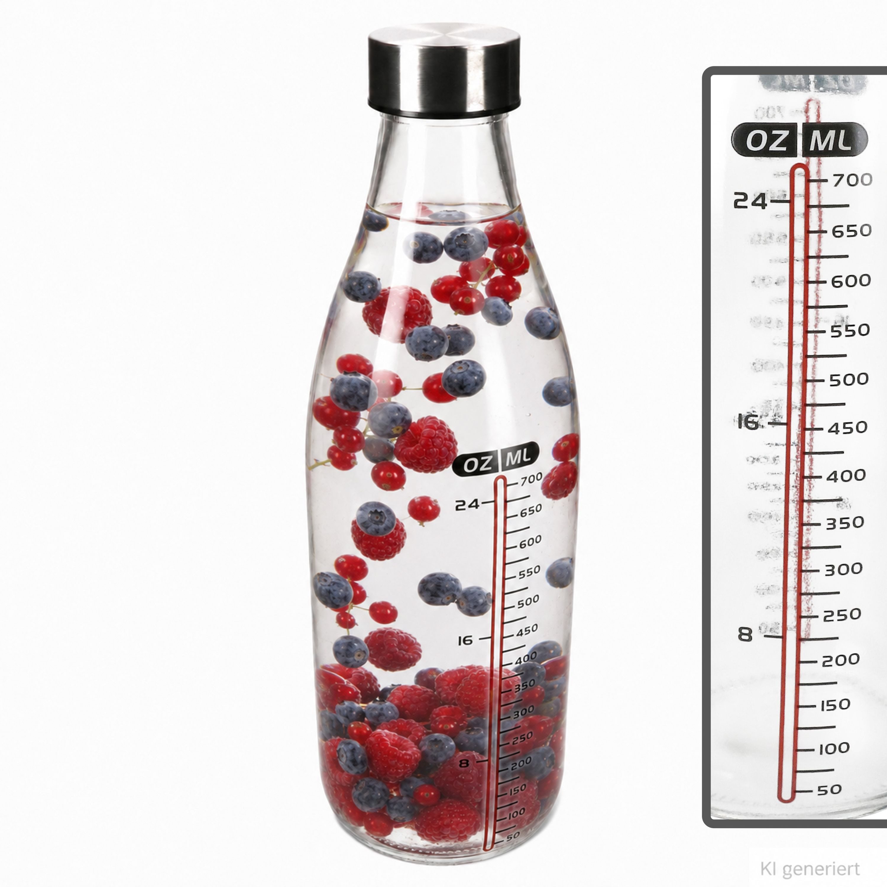 MamboCat Karaffe 2x Flasche Organic 700ml mit Deckel Messskala OZ ML ...