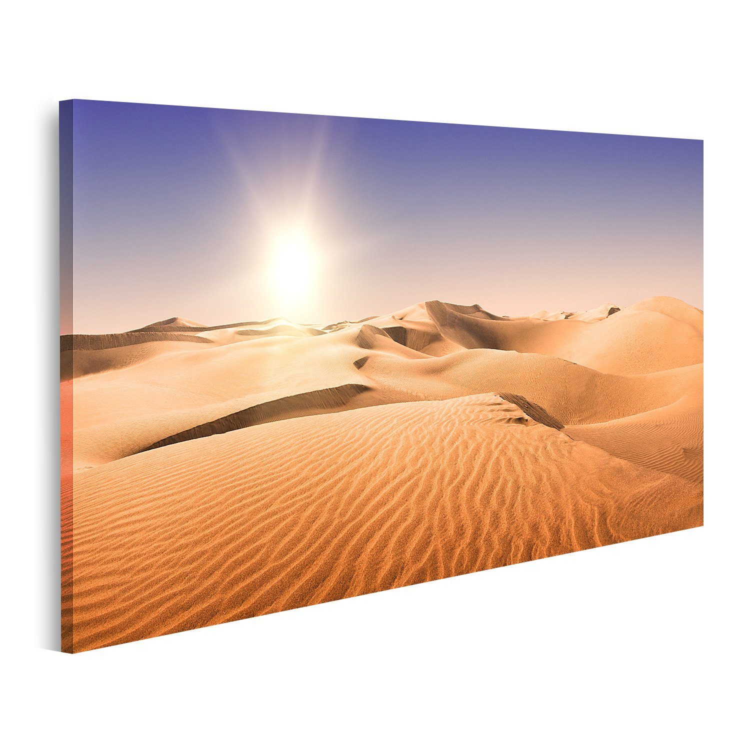 islandburner Leinwandbild »Bild auf Leinwand Gold Wüste in den Sonnenuntergang Kanarische Inseln ...