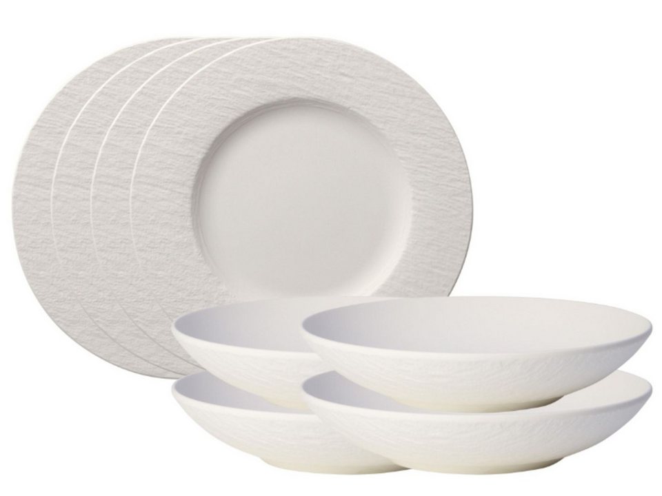 Villeroy And Boch Tafelservice Manufacture Rock Blanc Tafelset 8tlg