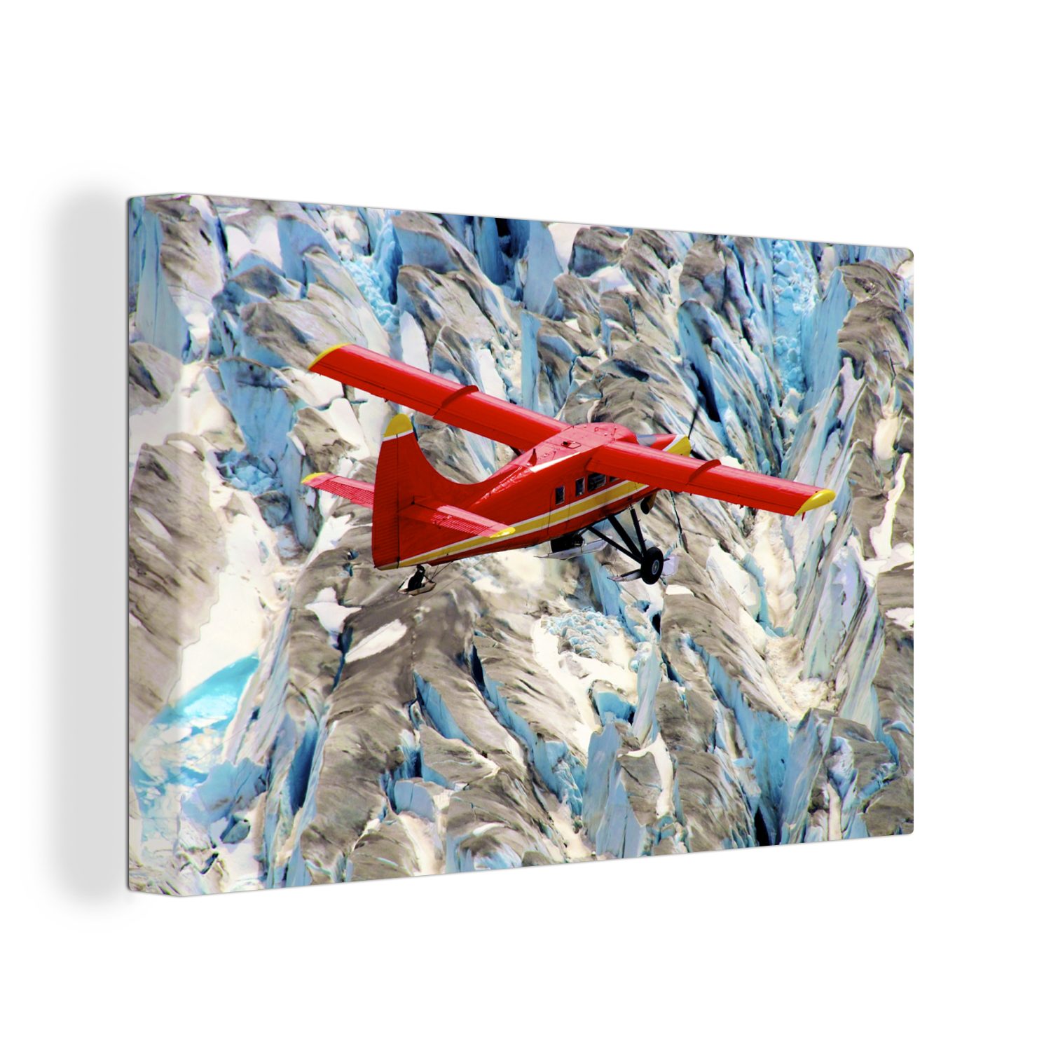 Onemillioncanvasses® Leinwandbild Flugzeuge Fliegen Gletscher 1