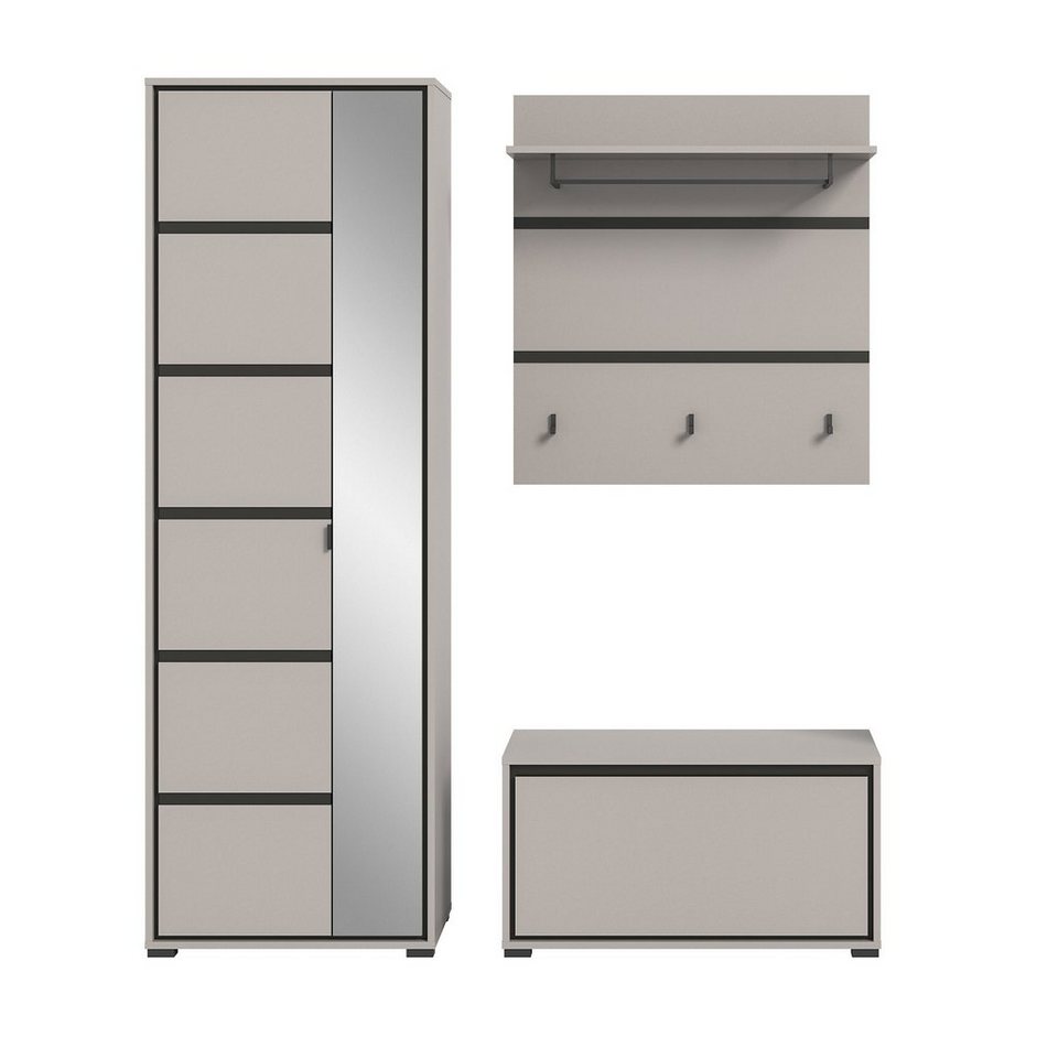 Newroom Garderoben Set Jarlo Garderoben Set Grau Nb Grau Nb Modern