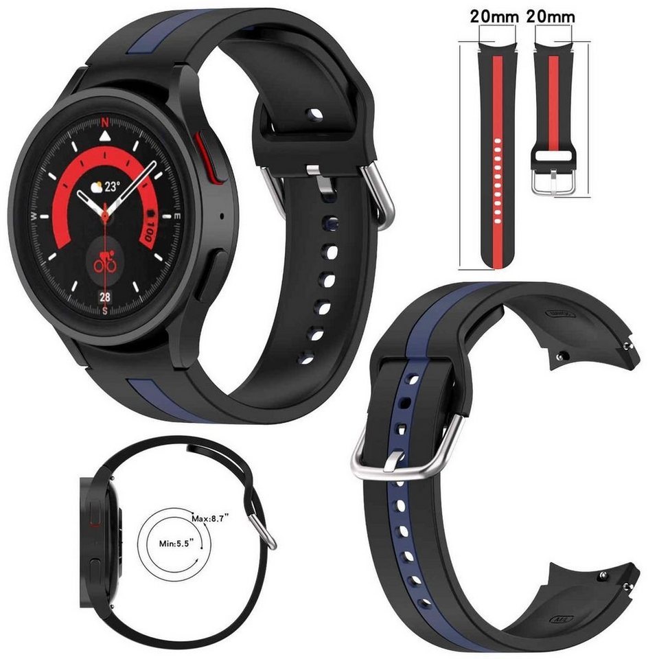 Wigento Smartwatch-Armband Für Samsung Galaxy Watch FE 6 5 4 Normal Pro ... Wigento Smartwatch-Armband Für Samsung Galaxy Watch FE 6 5 4 Normal Pro ...