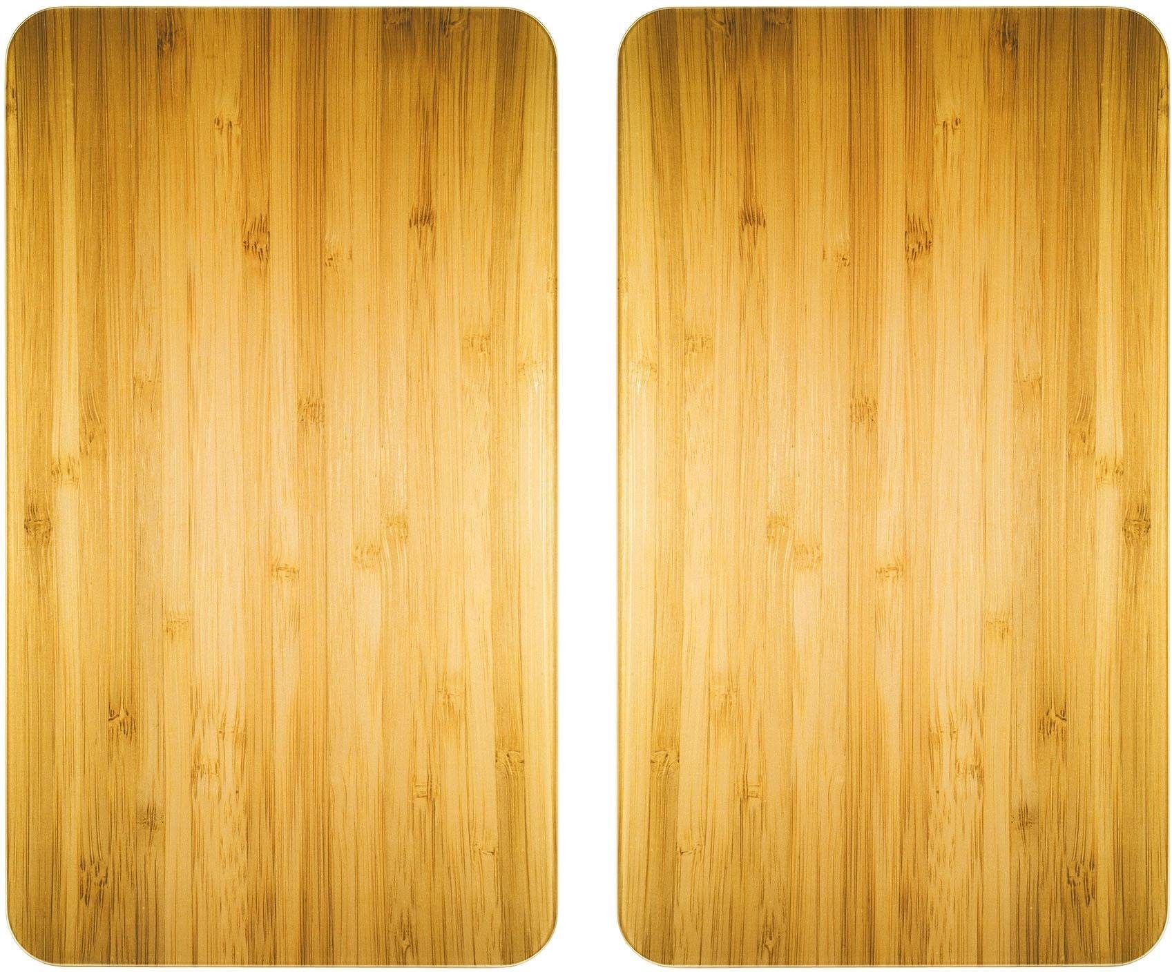 Wenko Herd Abdeckplatte Universal Holz Optik Glas Kunststoff Set 2