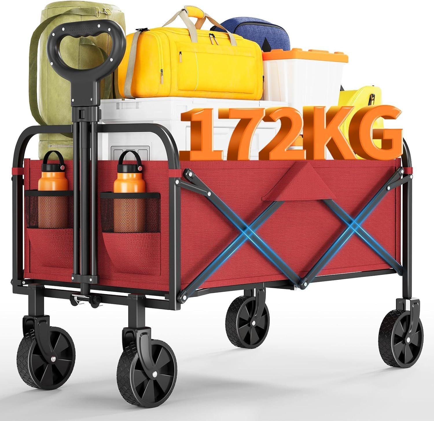 GarveeMore Handwagen Bollerwagen faltbar XL,Strandwagen Tragkraft bis ...