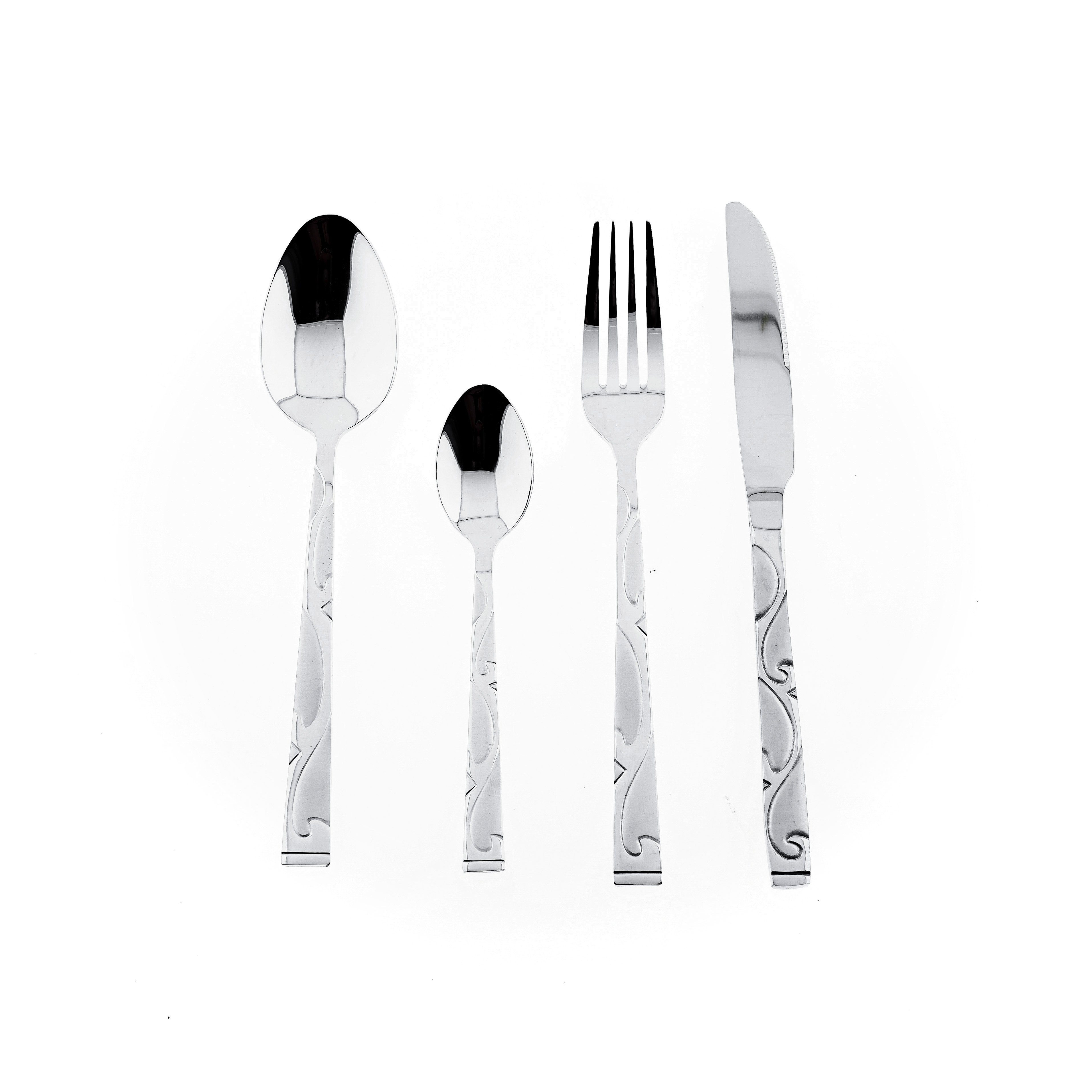 Almina Besteck Set 84 Teiliges Besteckset Mit Muster Edelstahl 1810 12