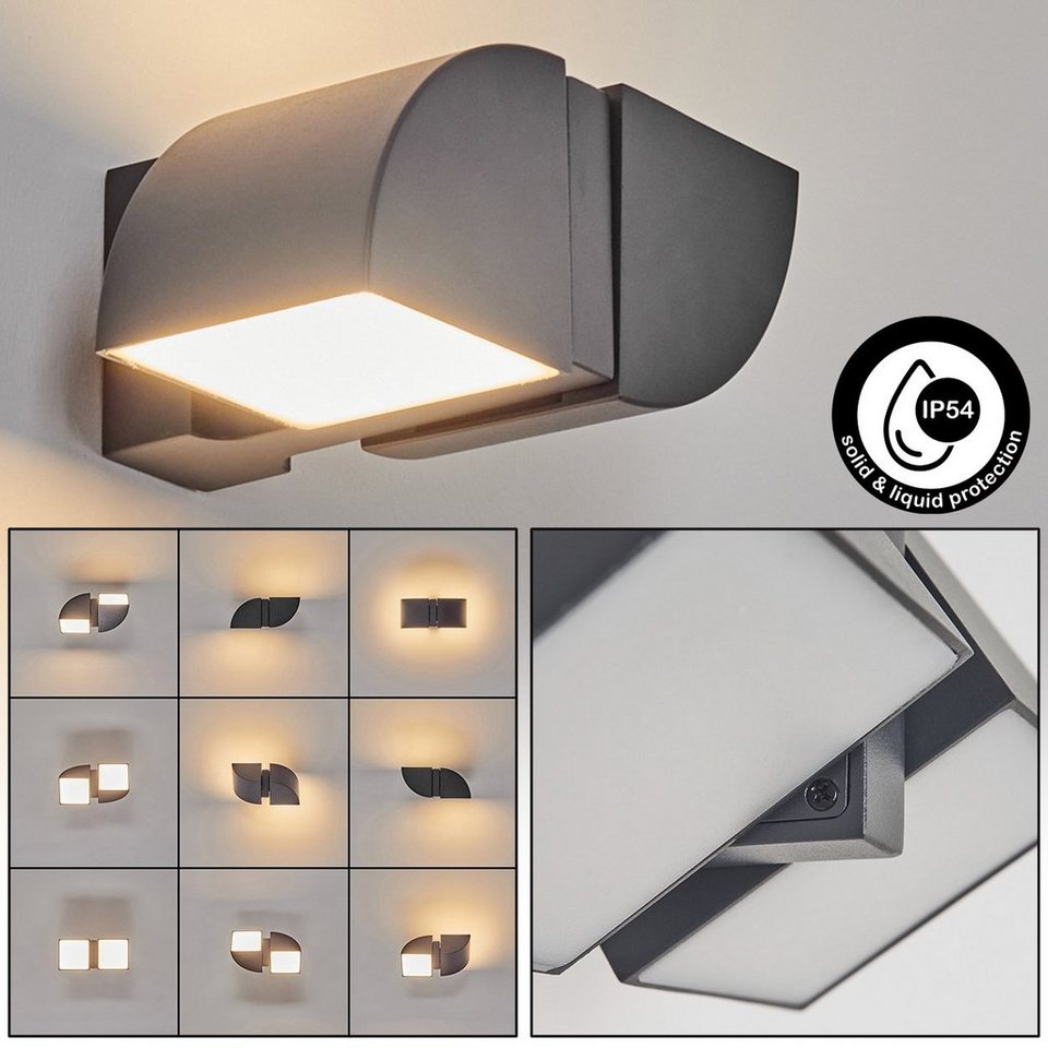 Hofstein Außen Wandleuchte Wandlampe Aus Metallkunststoff In Anthrazit