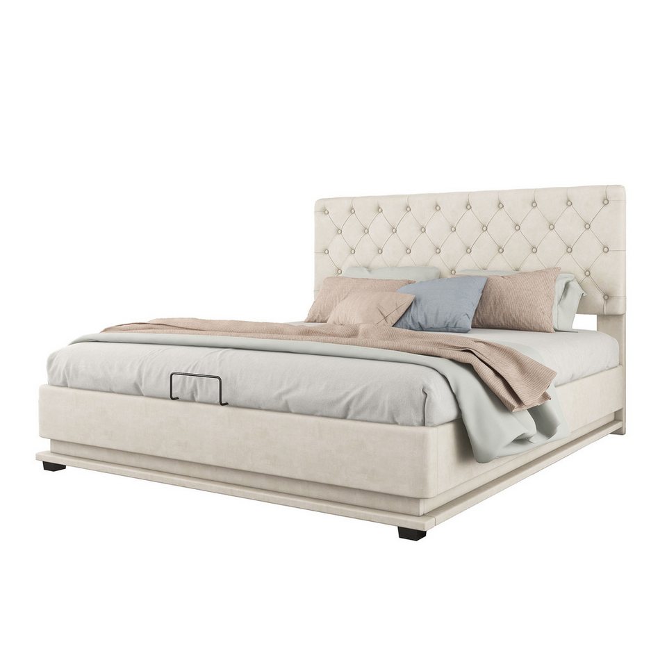 Hauss Sploe Polsterbett Doppelbett Led Licht Polsterbett Funktionsbett