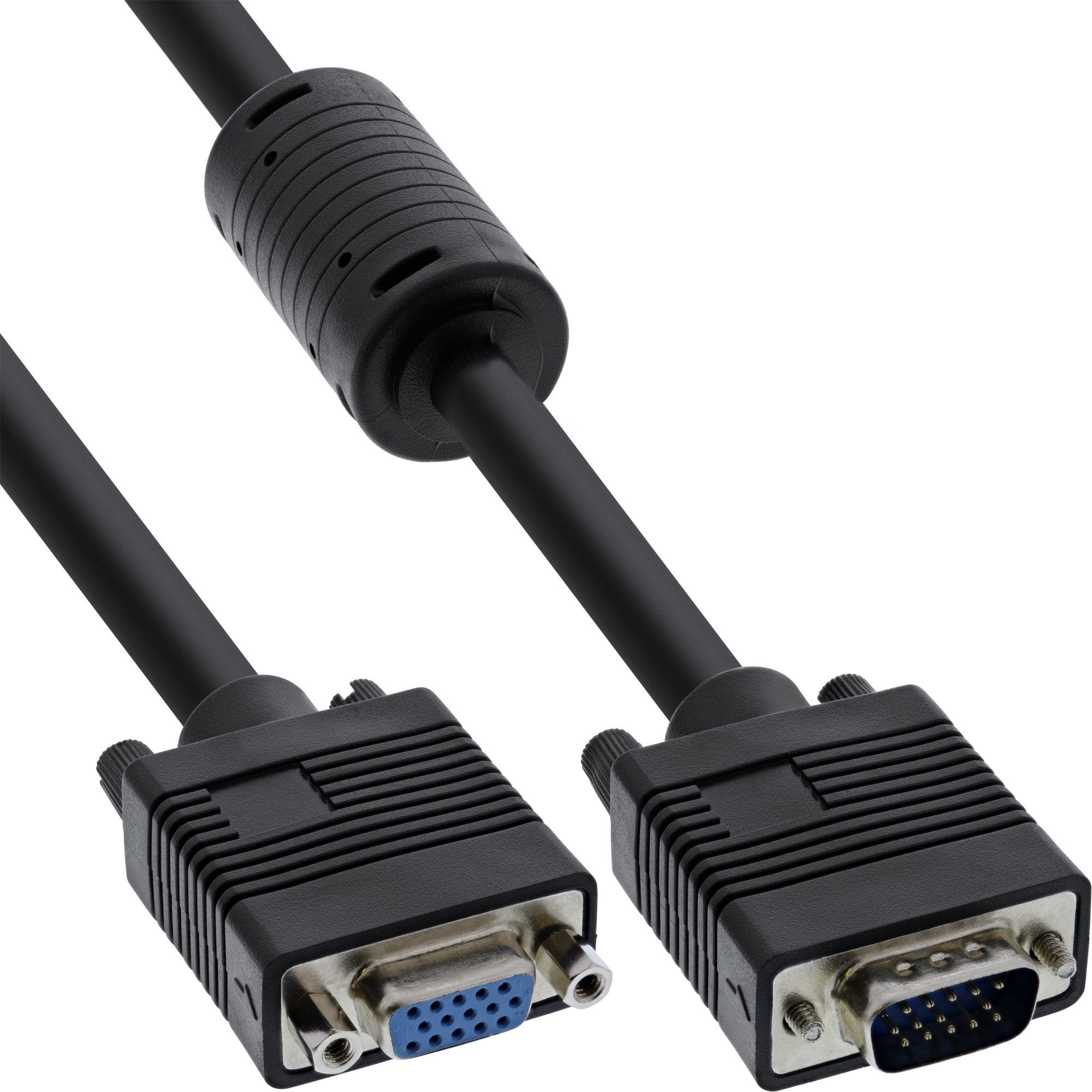 Inline InLine® S-VGA Verlängerung, 15pol HD Stecker / Buchse, schwarz, 3m Computer-Kabel