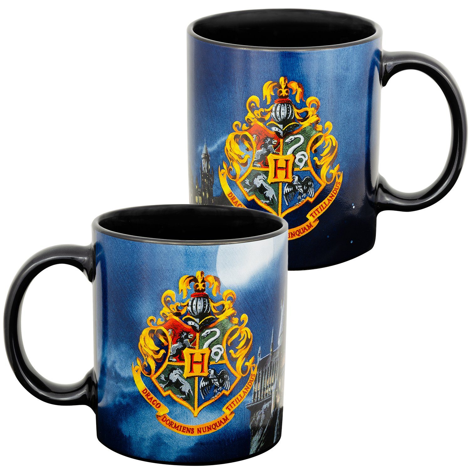 United Labels® Tasse Harry Potter Tasse Hogwarts Logo Schwarz Aus