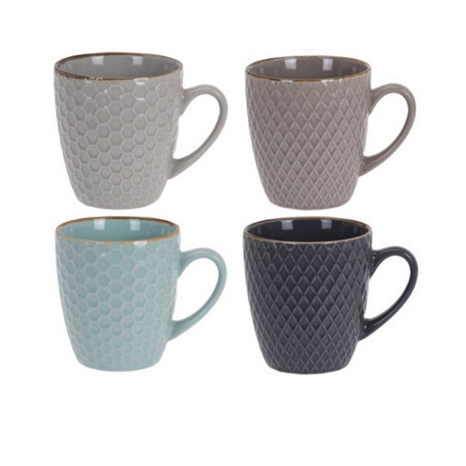 Neuetischkultur Tasse Keramiktasse 4er Set Mehrfarbig Keramik
