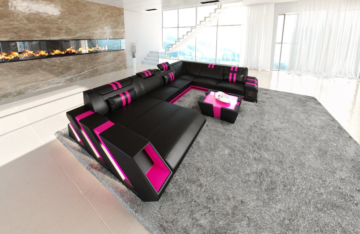 Sofa Dreams Wohnlandschaft Leder Ledercouch Sofa Apollonia XXL U Form ...