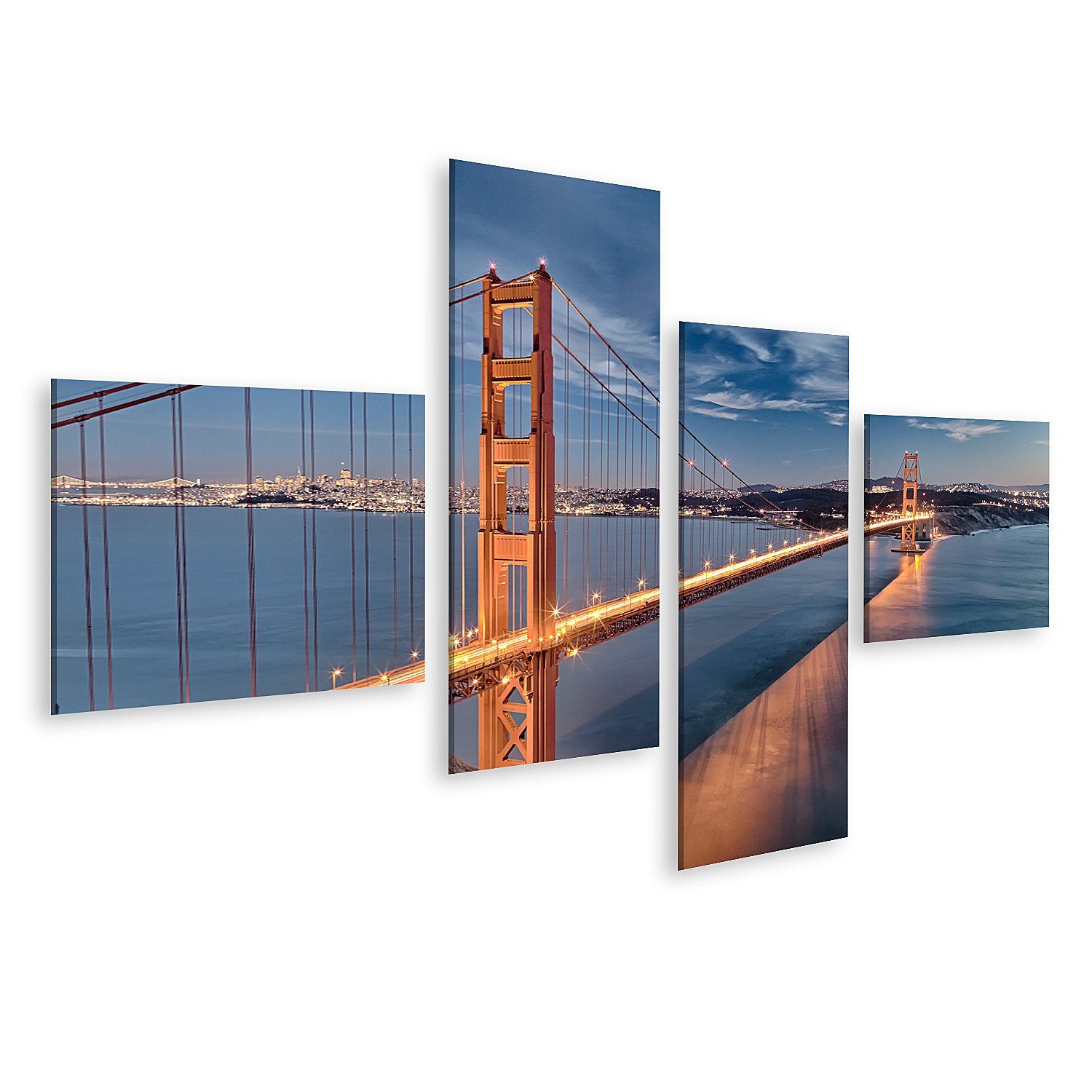 islandburner Leinwandbild Bild auf Leinwand Die Golden Gate Bridge In San Francisco Bucht Wandb