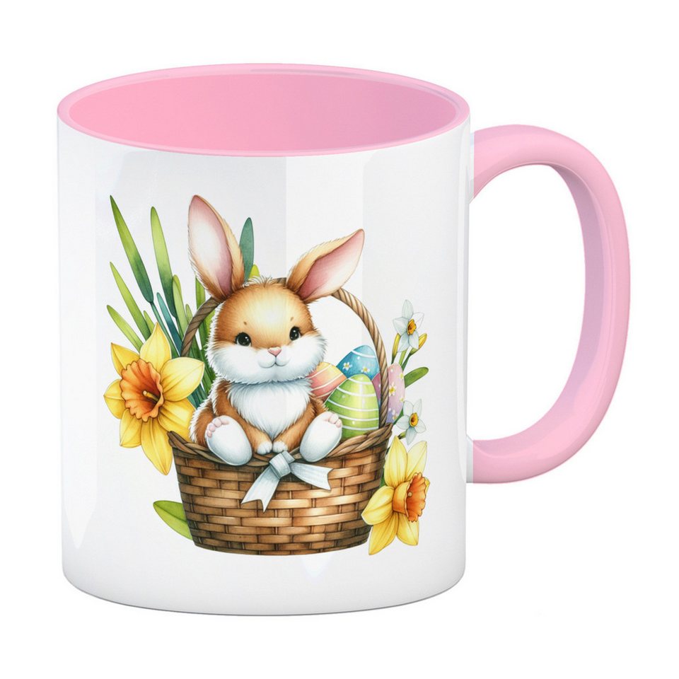 Speecheese Tasse Osterhase Im Osternest Kaffeebecher In Rosa