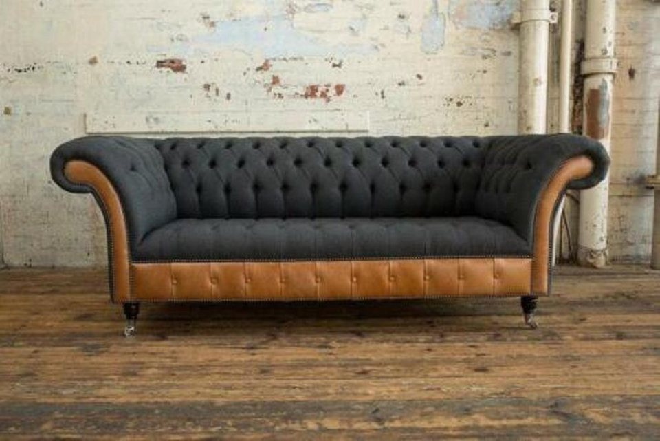 Jvmoebel 3 Sitzer Bi Material Chesterfield Couch 3 Sitzer Couch Mit