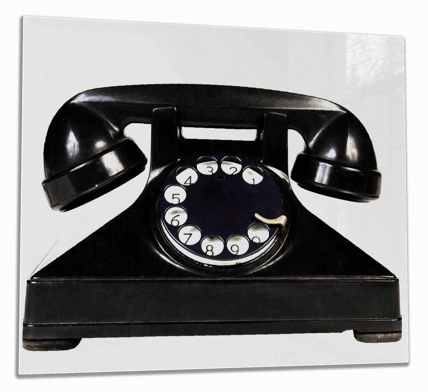 Wallario Herd Abdeckplatte Altes Schwarzes Retro Telefon Mit