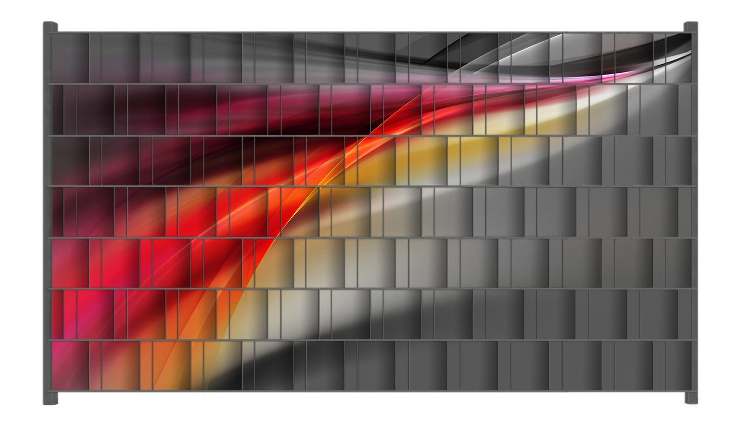 Wallario Sichtschutzstreifen Schwarz Rot Pink Abstraktes Design