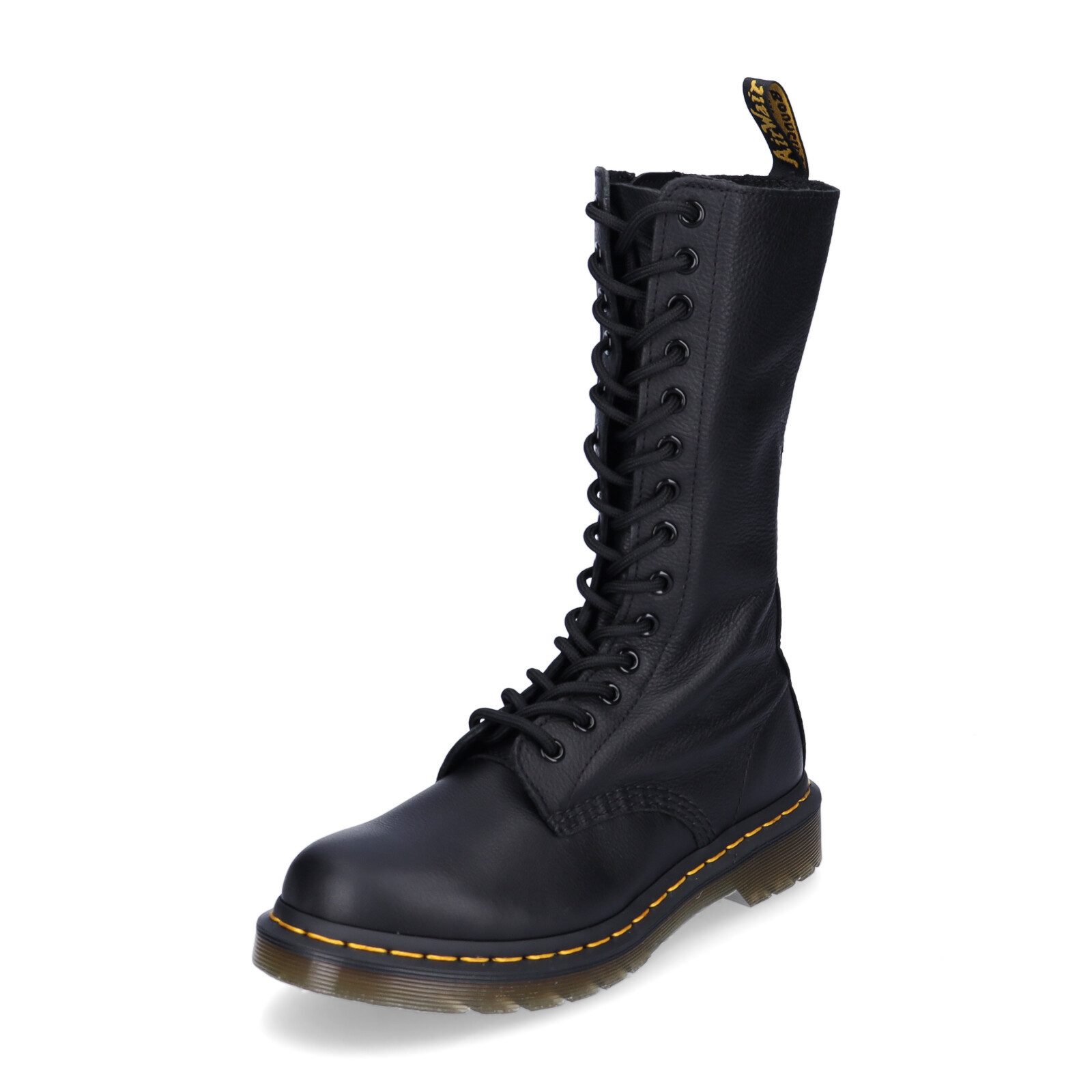 DR. MARTENS Dr. Martens Damen Stiefel schwarz Stiefel, hohe Schnürlinie, gelbe Sohlennaht, Air ...