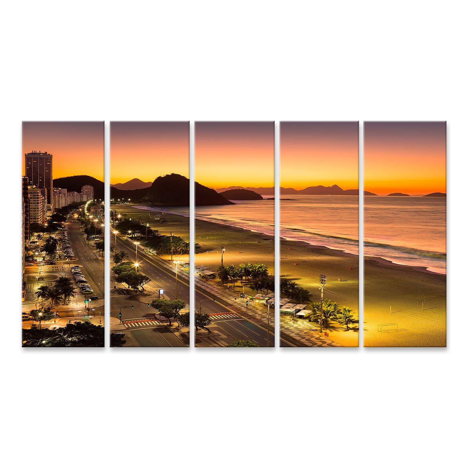 islandburner Leinwandbild Bild auf Leinwand Copacabana Strand In Der Morgendämmerung In Rio De J