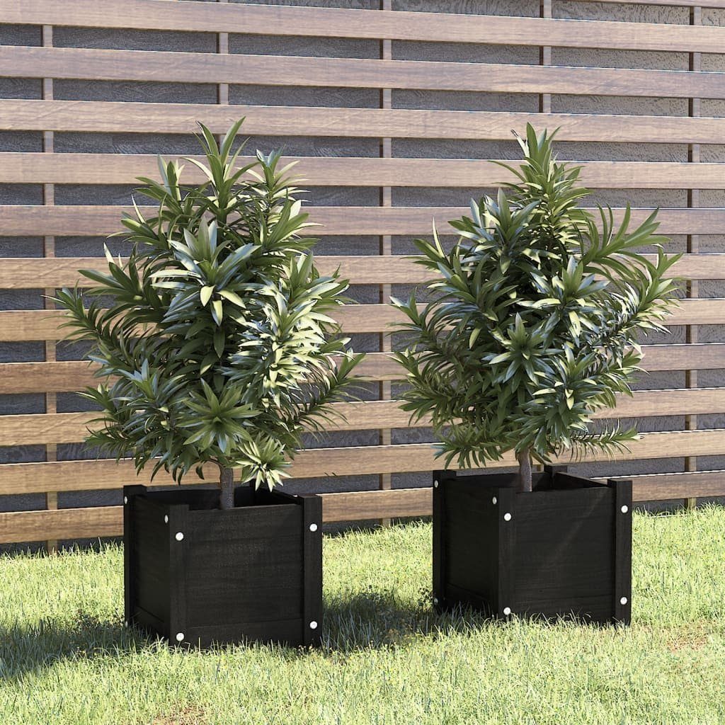 Möbelando Blumentopf 3012749 2er Set Aus Kiefer Massivholz In