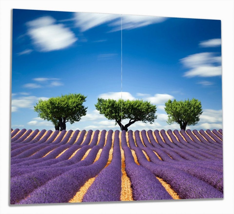 Wallario Herd Abdeckplatte Abstraktes Lila Blumenfeld Mit Lavendel Esg