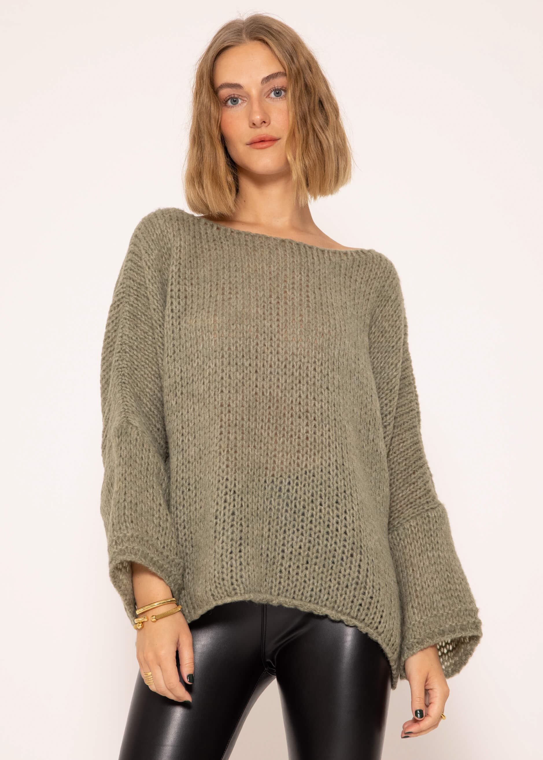 SASSYCLASSY Strickpullover Oversize Pullover Damen aus weichem Grobstrick Lässiger ...