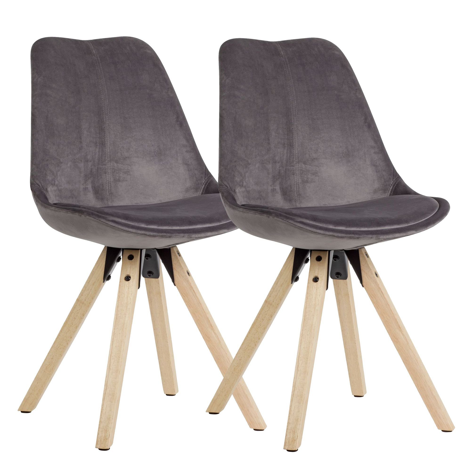 Black Friday Wohnling 4 Fußstuhl Wl6034 2er Set Samt Dunkelgrau