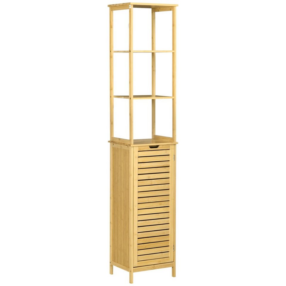Kleankin Badkommode Kleankin Hochschrank 3 Regale 1 Schrankfach