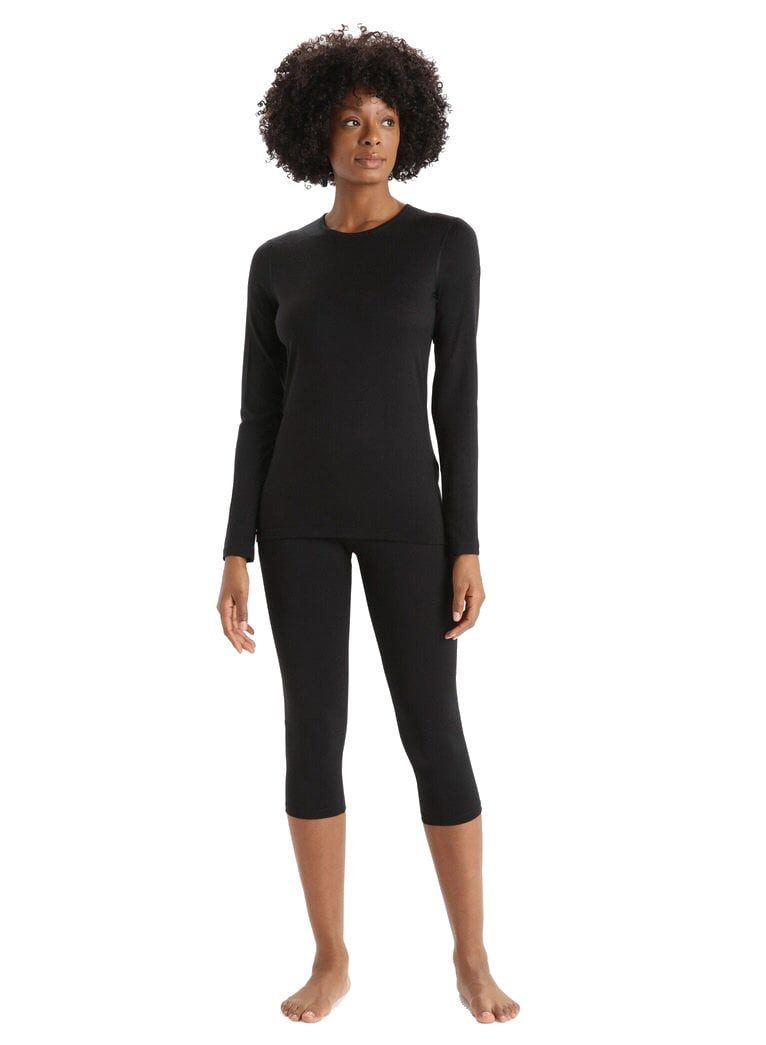 Icebreaker Langarmshirt Unterwäsche 200 Oasis LS Crewe - Merinowolle ...