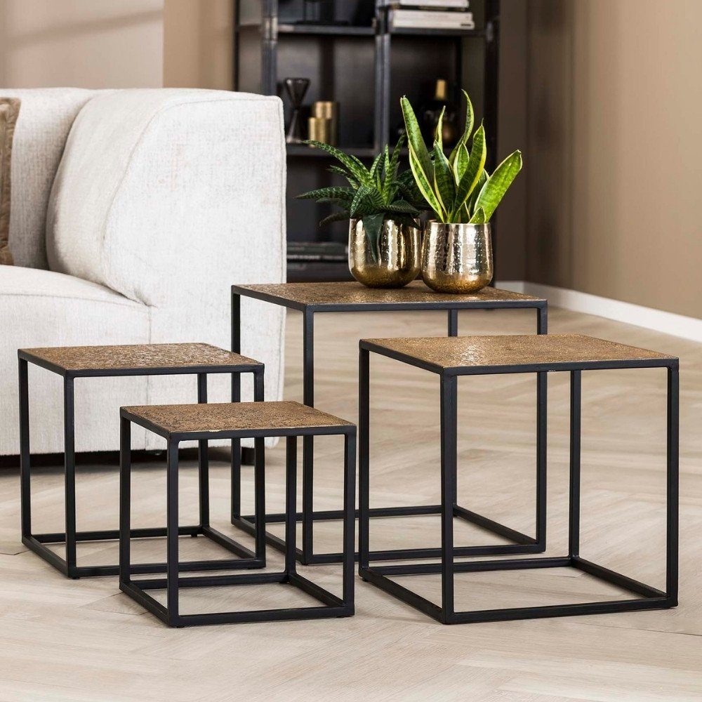 Ringo Living Beistelltisch Metall Couchtisch Malio In Bronze Matt Und
