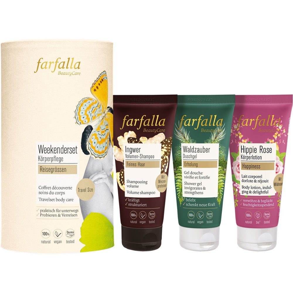 Farfalla Essentials AG Pflege-Geschenkset, Einfache Anwendung: Duschgel und Shampoo auf die ...