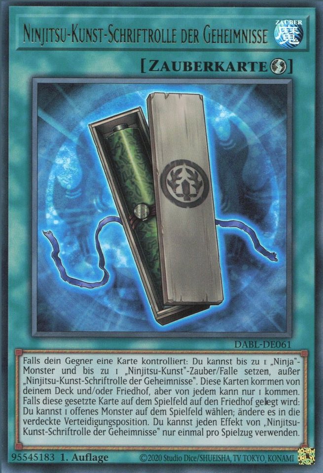 Recollectibles Sammelkarte Yugioh Karte Ninjitsu Kunst Schriftrolle Der