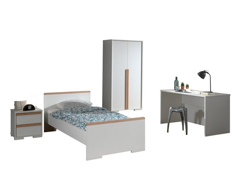Möbelando Jugendzimmer Set London In Weißbuche Mit 2 Schubladen