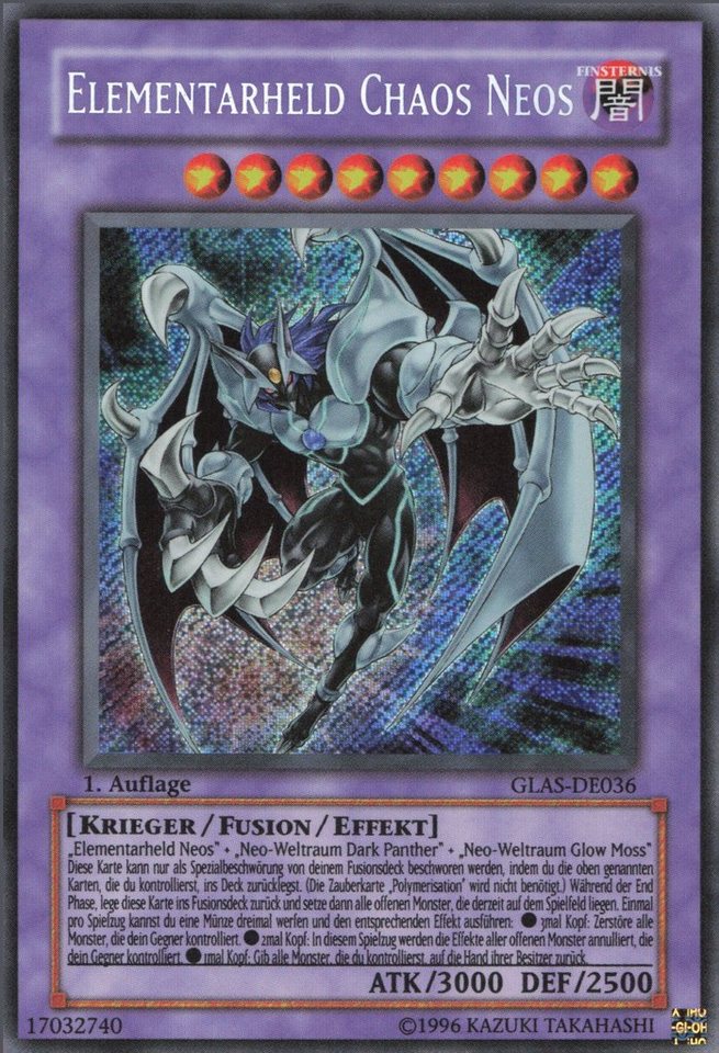 Recollectibles Sammelkarte Yugioh Karte Elementarheld Chaos Neos V 1