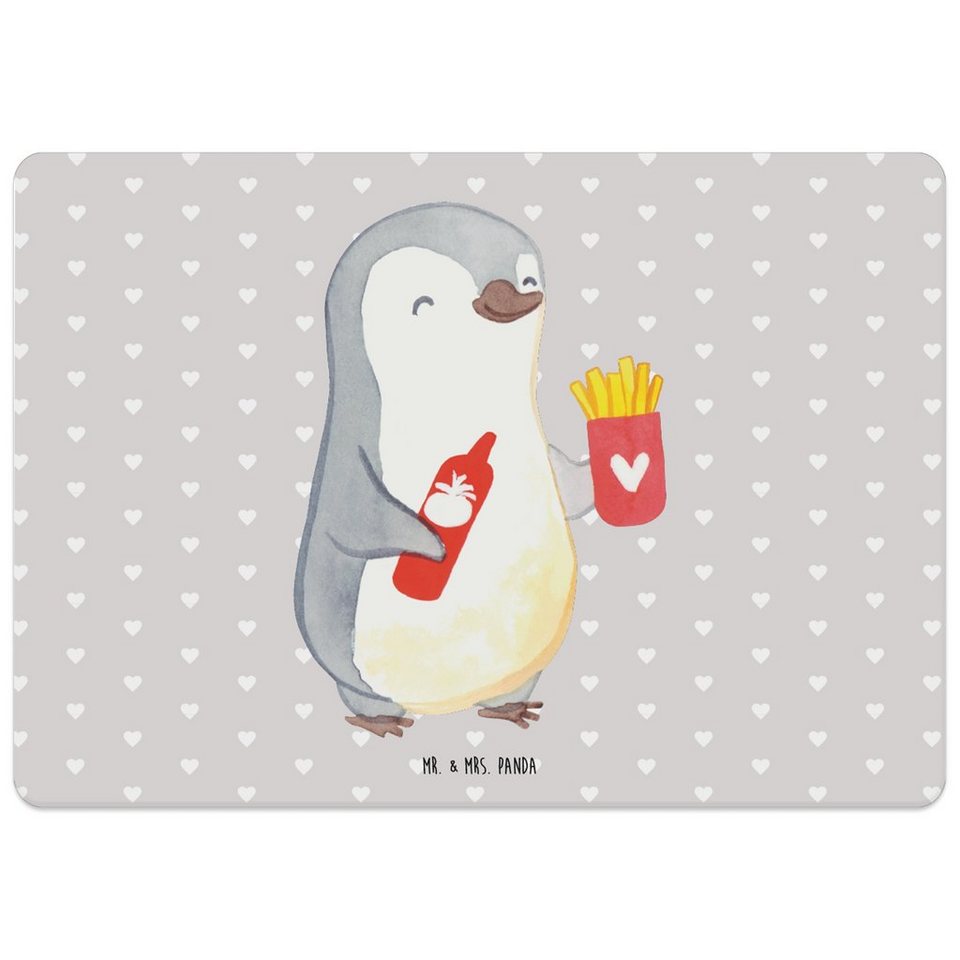 Platzset Pinguin Pommes Grau Pastell Geschenk Ehefrau