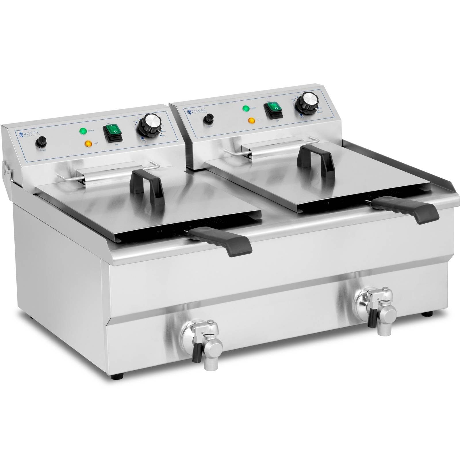 Royal Catering Fritteuse Friteuse Edelstahl Doppel Fritteuse Fritöse