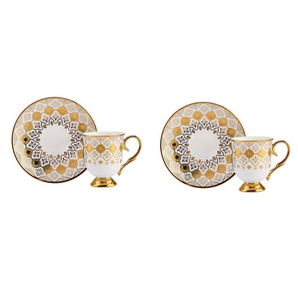 Karaca Kaffeeservice Afife Kaffeetassen Set 2 Personen 90 Ml