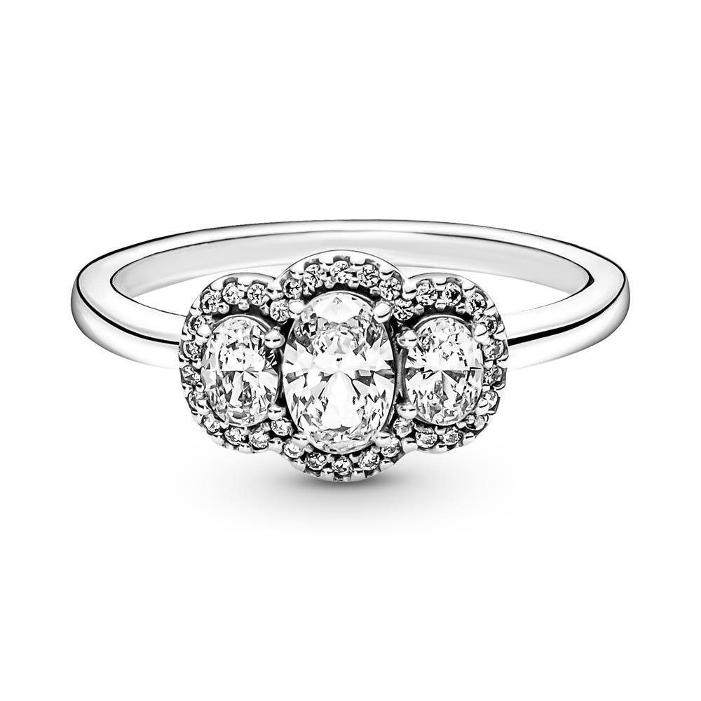 Pandora Fingerring Pandora Drei Steine Vintage Ring in Sterling Silber mit Zirkonia