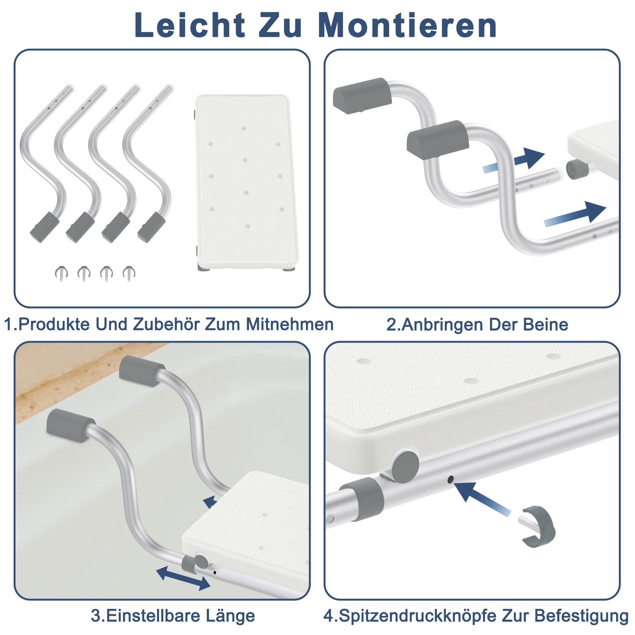 FIVMEN Badewannensitz Badewannenbretter Senioren, rutschfest Wannensitz ...