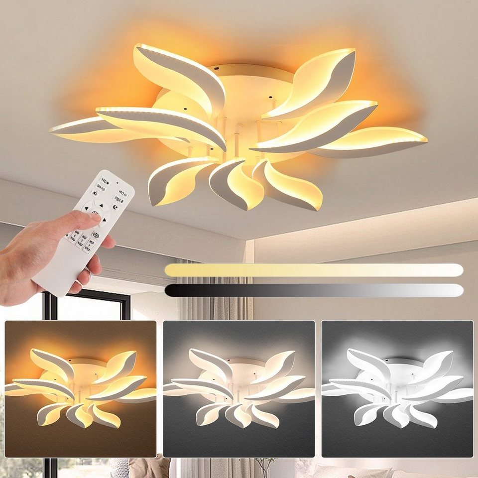 Wilgoon Deckenleuchte Dimmbare Led Deckenleuchten 50w Acryl 9 Blatt