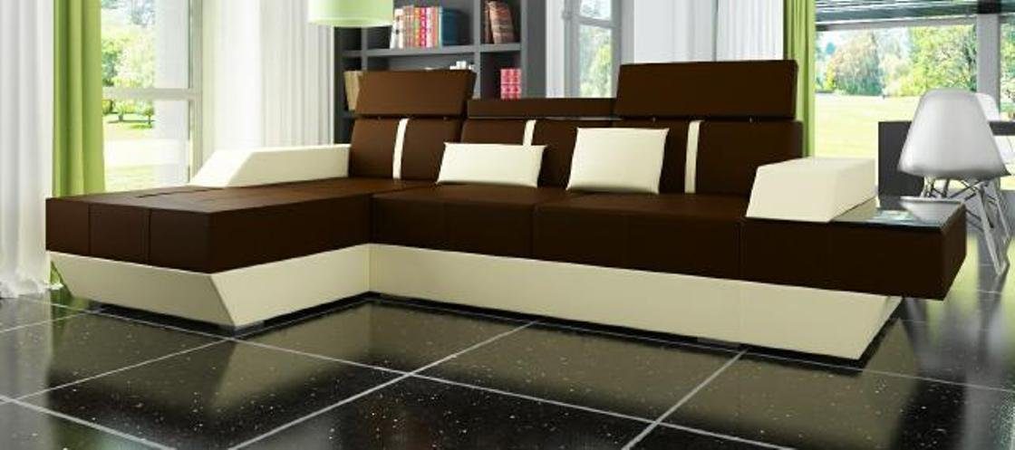 JVmoebel Ecksofa, Ledersofa Couch Sofa Ecksofa Eckcouch Ledercouch ...