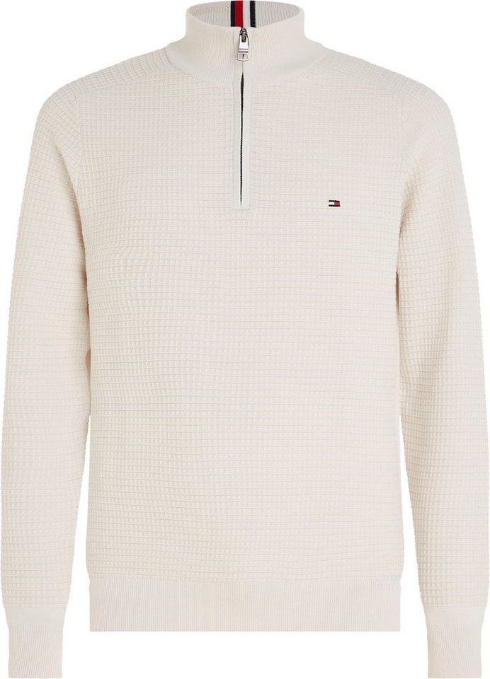 Tommy Hilfiger Troyer Spring Grid Zip Mock In Waffelstruktur