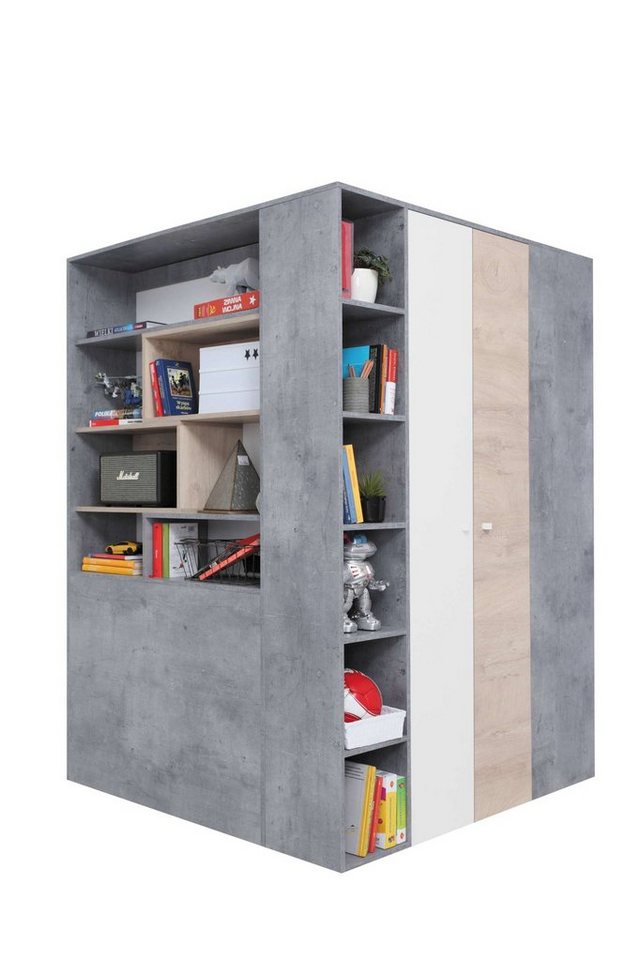 Stylefy Kinderkleiderschrank Lendon Kinderschrank Mehrzweckschrank