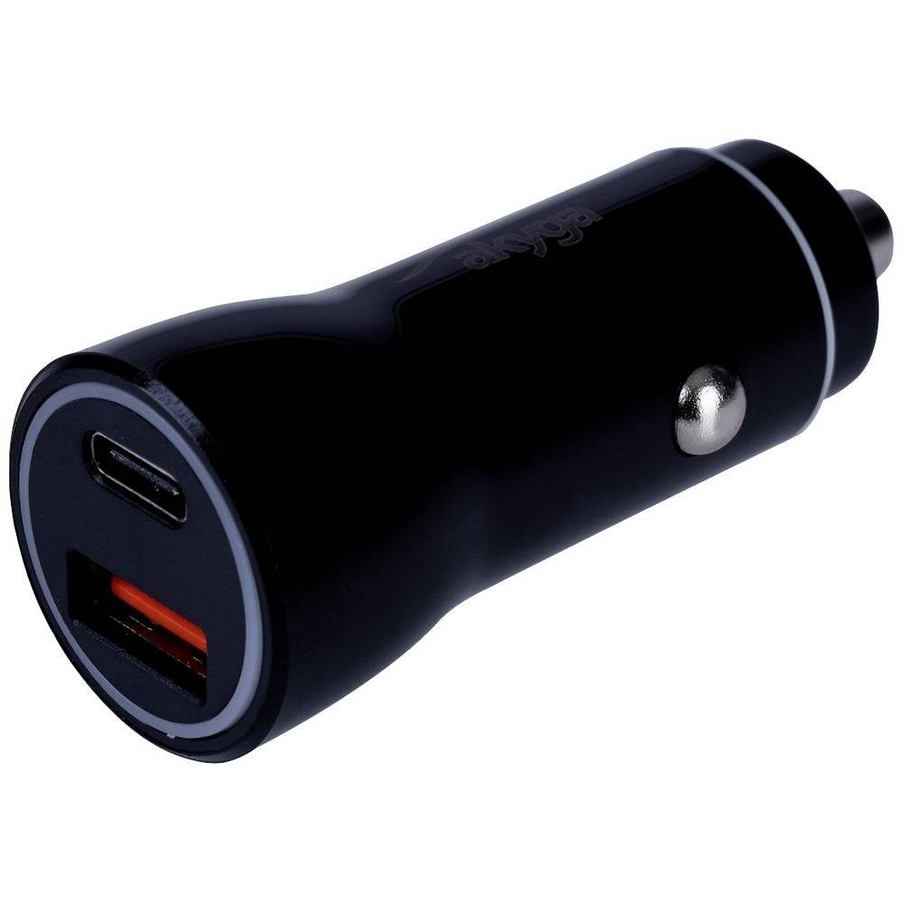 Akyga USB Auto-Ladegerät USB-A + USB-C PD 5-12V / max. USB-Ladegerät (Schnellladegerät), Akku ...