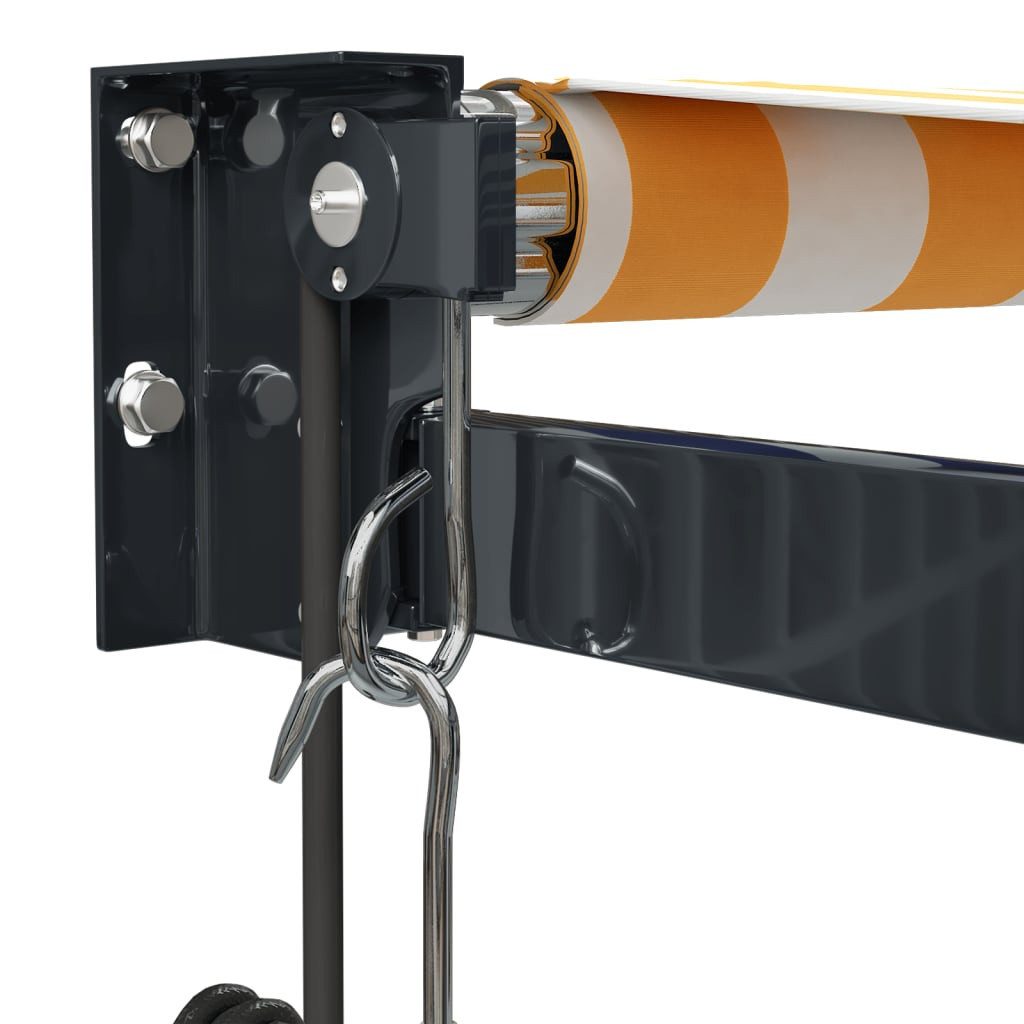 vidaXL Markise Elektrische Markise mit Kurbel Gelb und Weiß 4x3 m